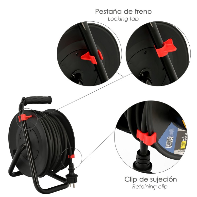 Extensible Industrial 25 metros Protección IP44 Con Tapas, Extensible ...